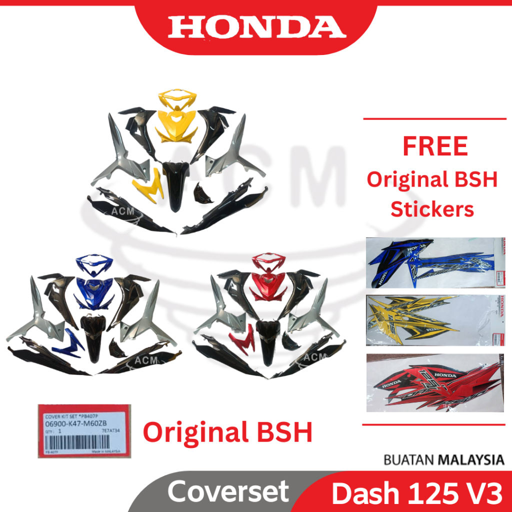 HONDA Dash125Fi V3 Body Cover Set Coverset Color Part 100% Original BSH ...