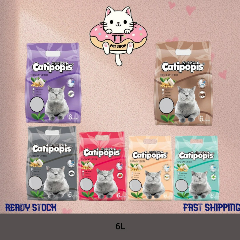Catipopis® Tofu Cat Litter / Pasir kucing (Flushable) - (2.4kg / 6L ...