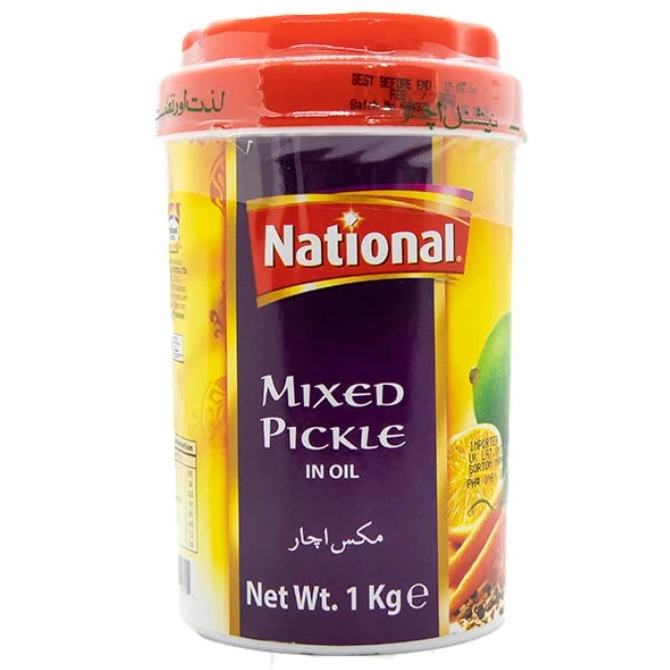 National Achar Fresh Mix Vegetable and Herbs Pickel in Mustard Oil, 1kg ...