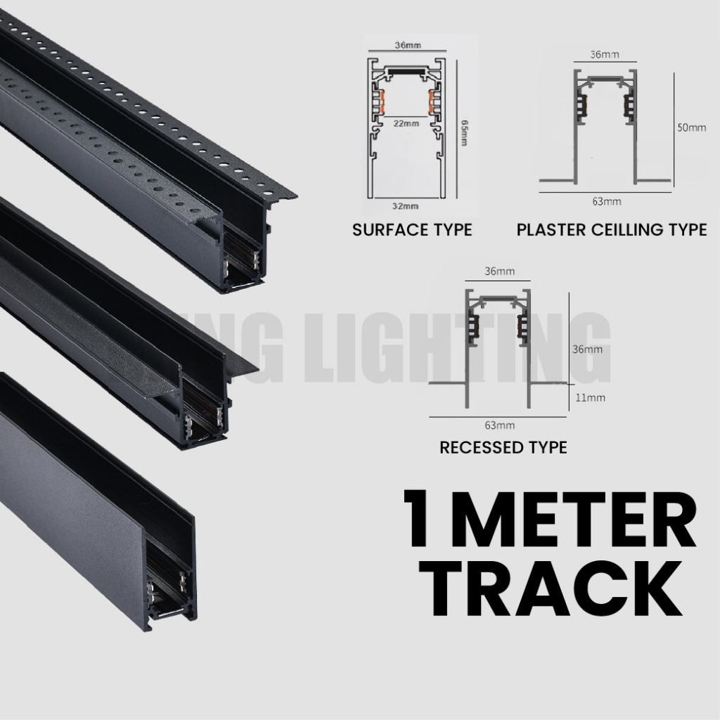 [In Store Pick-Up] LED Magnetic Track Light Bar 1m 2m 3m Recessed ...