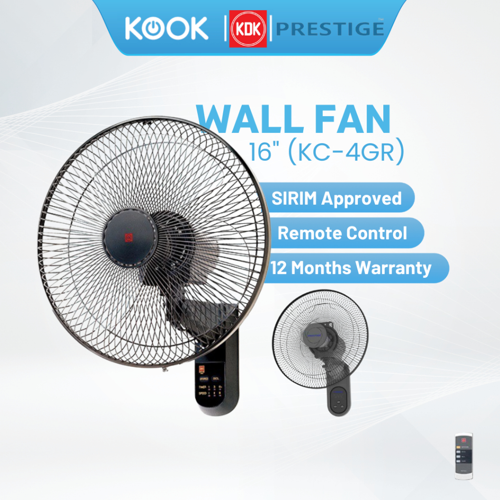 KDK KC-4GR/ PRESTIGE (16"/40cm) Kipas Dinding Fan Wall Fans with ...