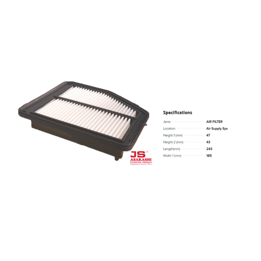 JS ASAKASHI Air Filter (PREMIUM CLASS OF FILTRATION) - Honda Civic ...