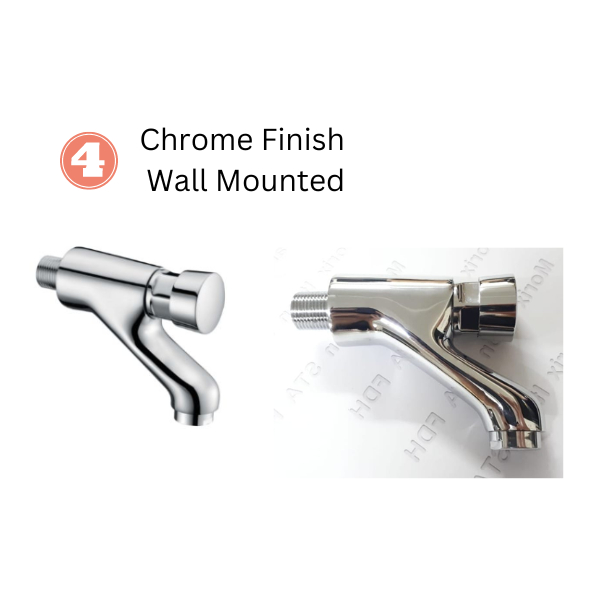Auto Self Closing Time Delayed Action Tap Pillar Wall Basin Tap Auto ...