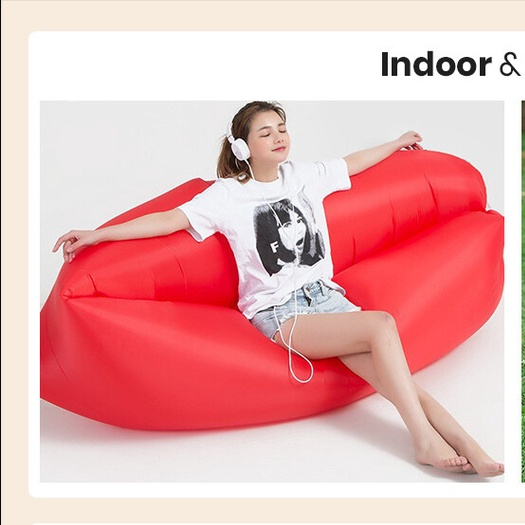 FINSSO : Inflatable Sofa Wind Picnic Camping Air Sofa Lounge Bed ...