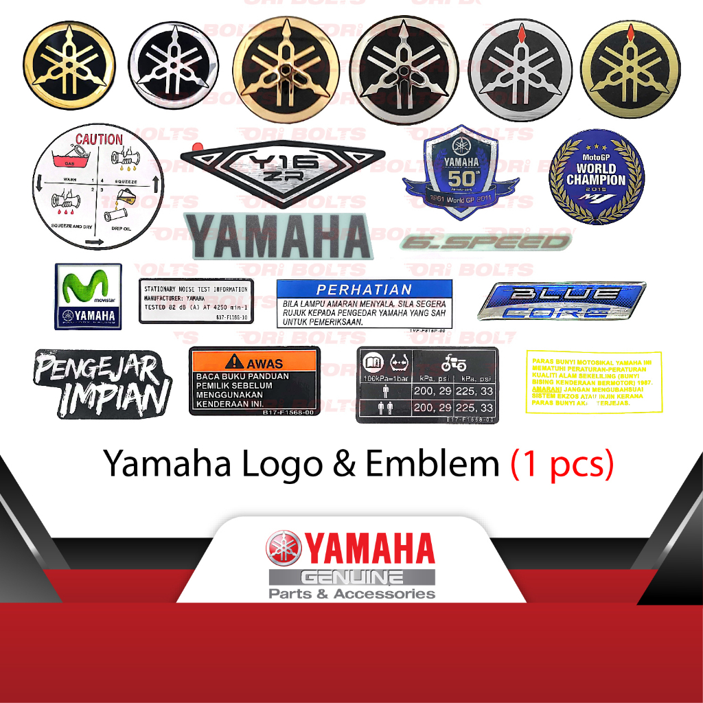 Yamaha Original Tulisan Emblem Logo Sticker Label Amaran Perhatian Awas ...