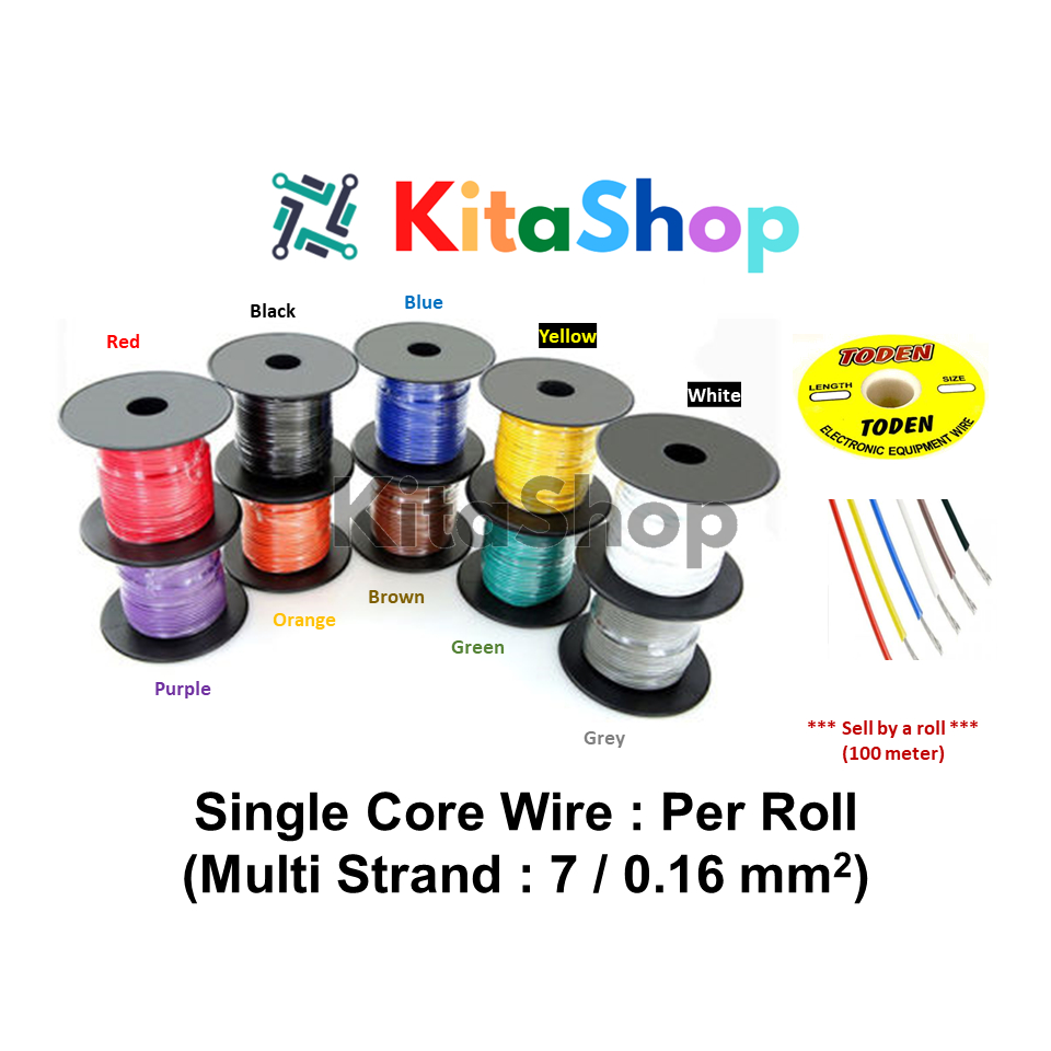 Single Core Wire Multi Strand : 7 / 0.16 mm2 (Per Roll) | Shopee Malaysia