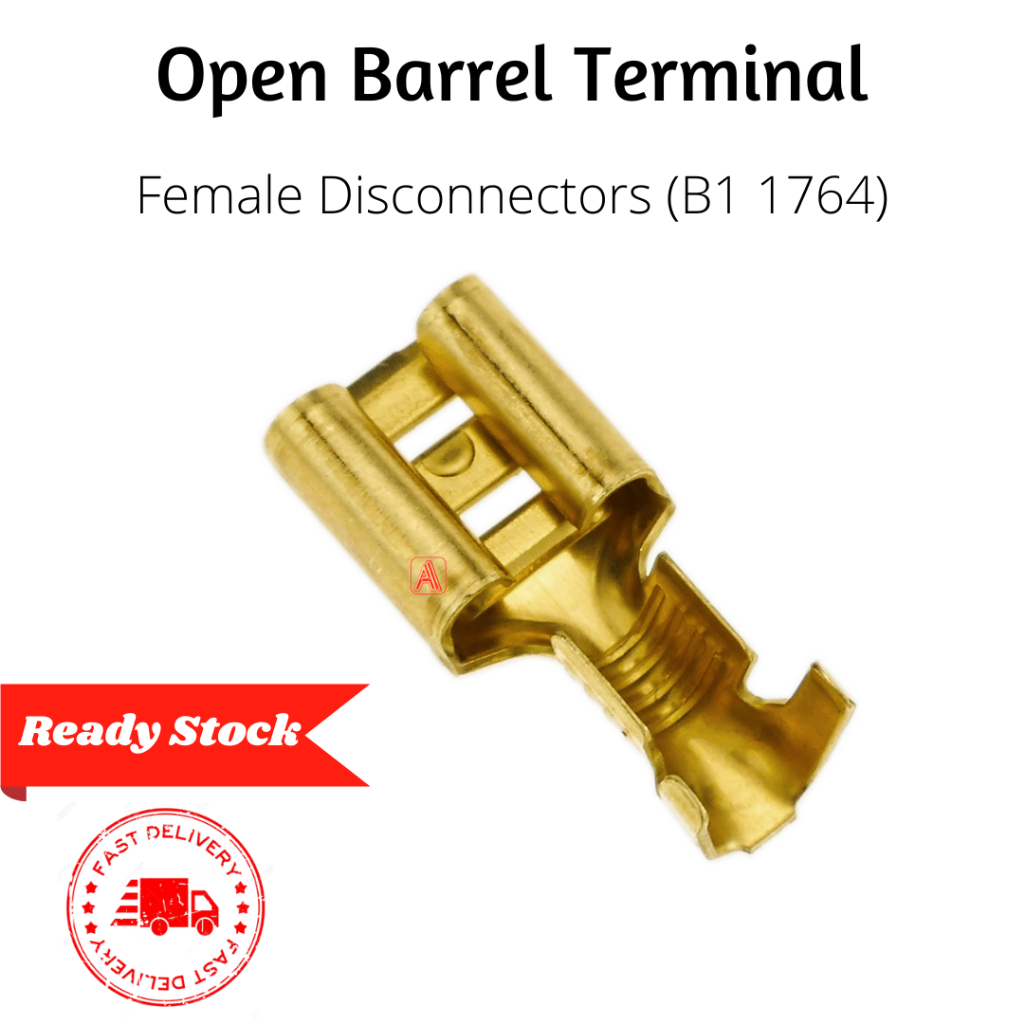 (100PCS) Taiwan Open Barrel Female Disconnectors / Open Barrel Terminal ...