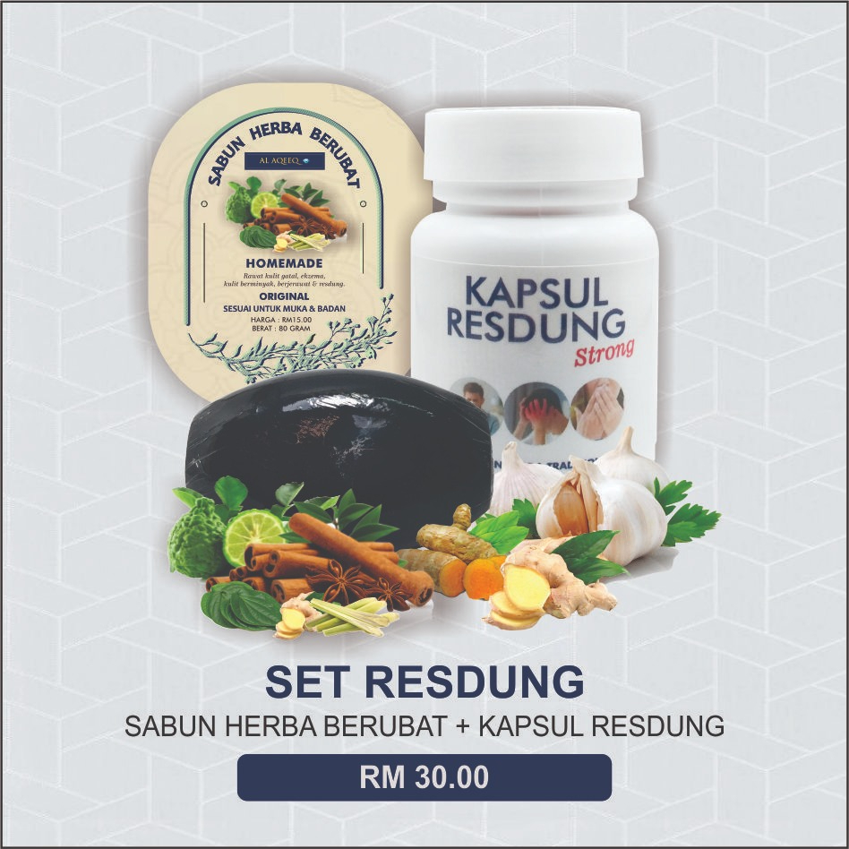 AL-AQEEQ SET RESDUNG (SABUN HERBA BERUBAT + KAPSUL RESDUNG) | Shopee ...