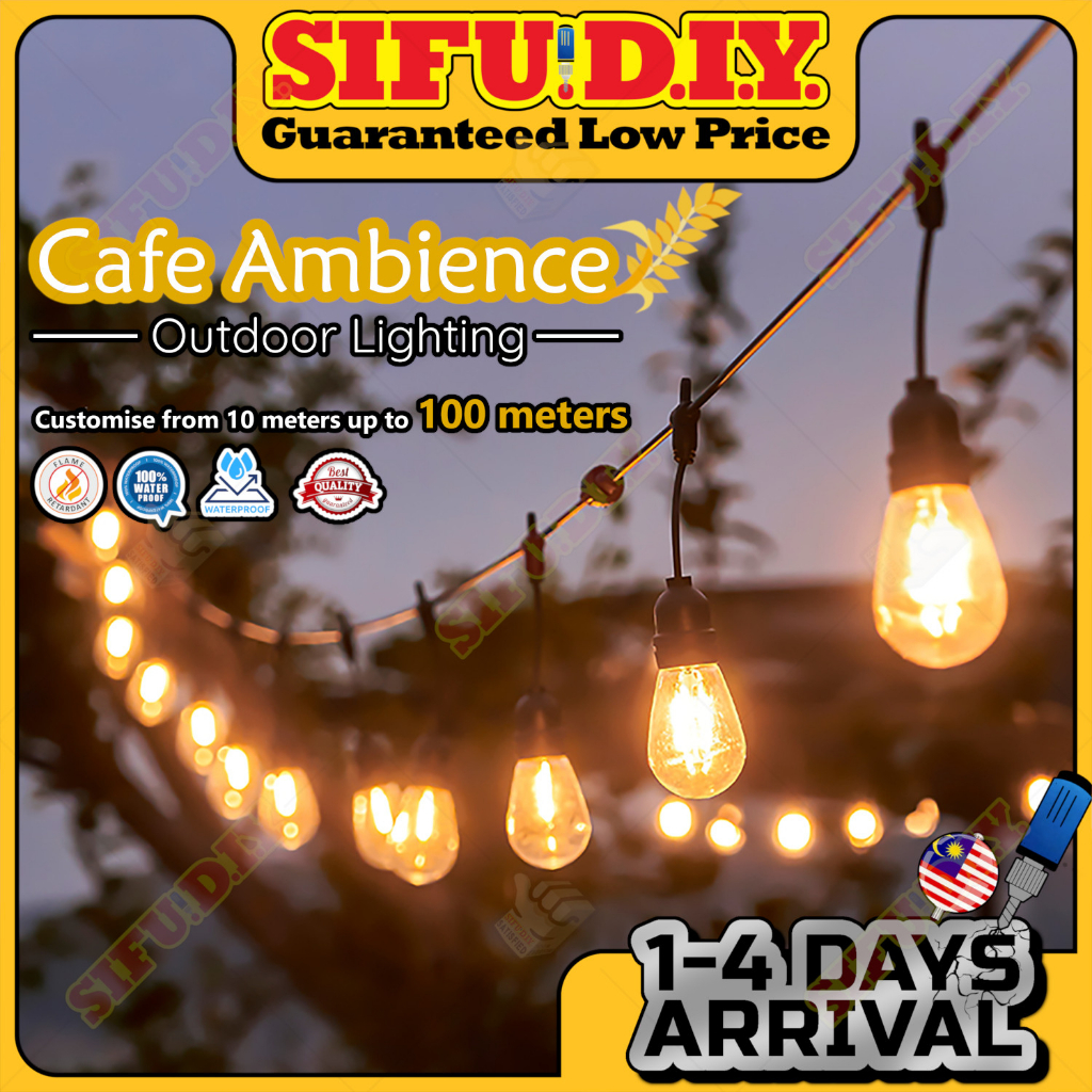 Outdoor Lamp Holder LED String Light E27 Waterproof Wire Light Holder ...