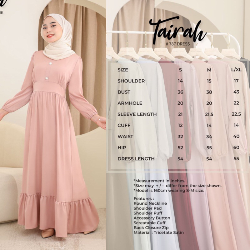(S-XL) PINK / PEACH / DUSTY PINK TEMA BAJU KURUNG DRESS BRIDESMAID ...