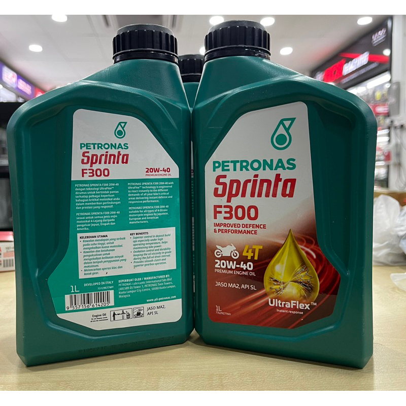 100% ORIGINAL- PETRONAS Sprinta F300 20W-40 Mineral Engine Oil Minyak ...
