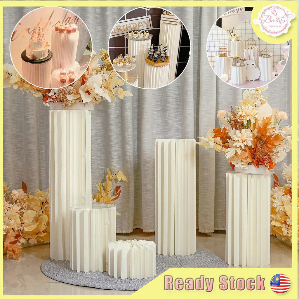 Folding Cake Stand Round Paper Dessert Table For Baby Shower Birthday ...