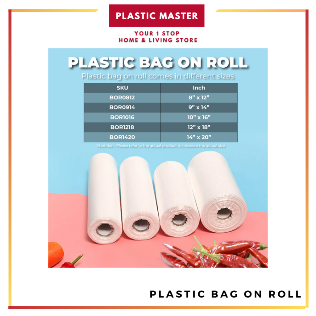 Plastic Bag On Roll / Bag in Roll / Food Storage Bag / Semi Transparent ...