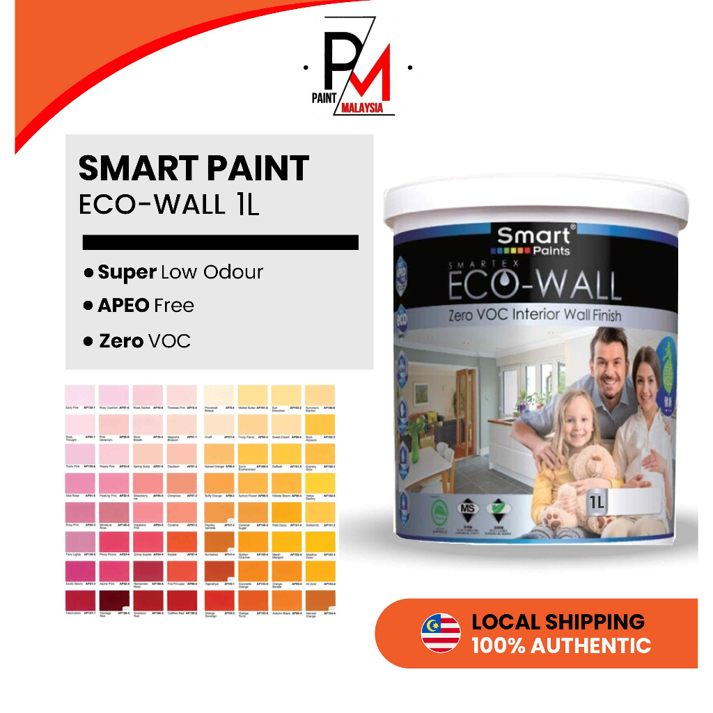 SMART Eco-Wall Paint 1L Interior Wall Paint Anti Virus Wall Paint ...