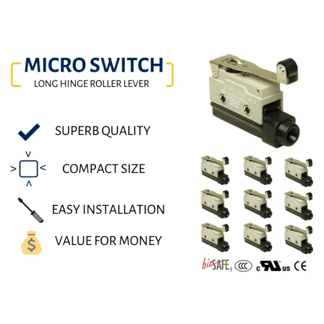 Koino Micro Limit Switch Long Hinge Roller Lever 250VAC, 10A. KH-9016 IP50 | Shopee Malaysia
