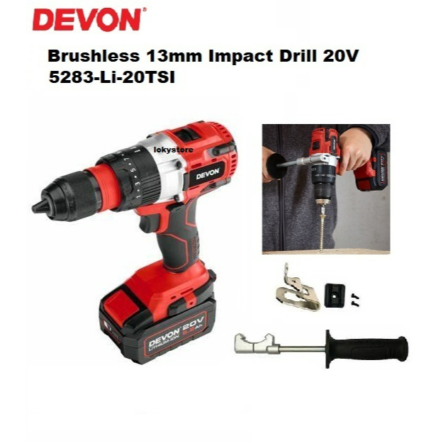 DEVON 5283-Li-20TSI/N Brushless 13mm Impact Drill 20V (BARE TOOL) | Shopee Malaysia
