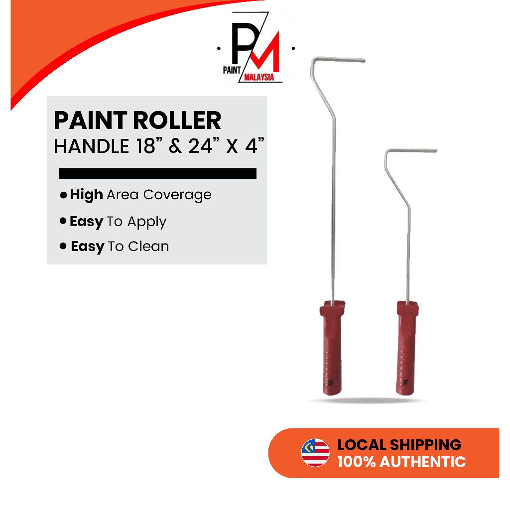 Heavy Duty Paint Roller Handle (18'' & 24'' X 4'') Batang Cat Roller ...