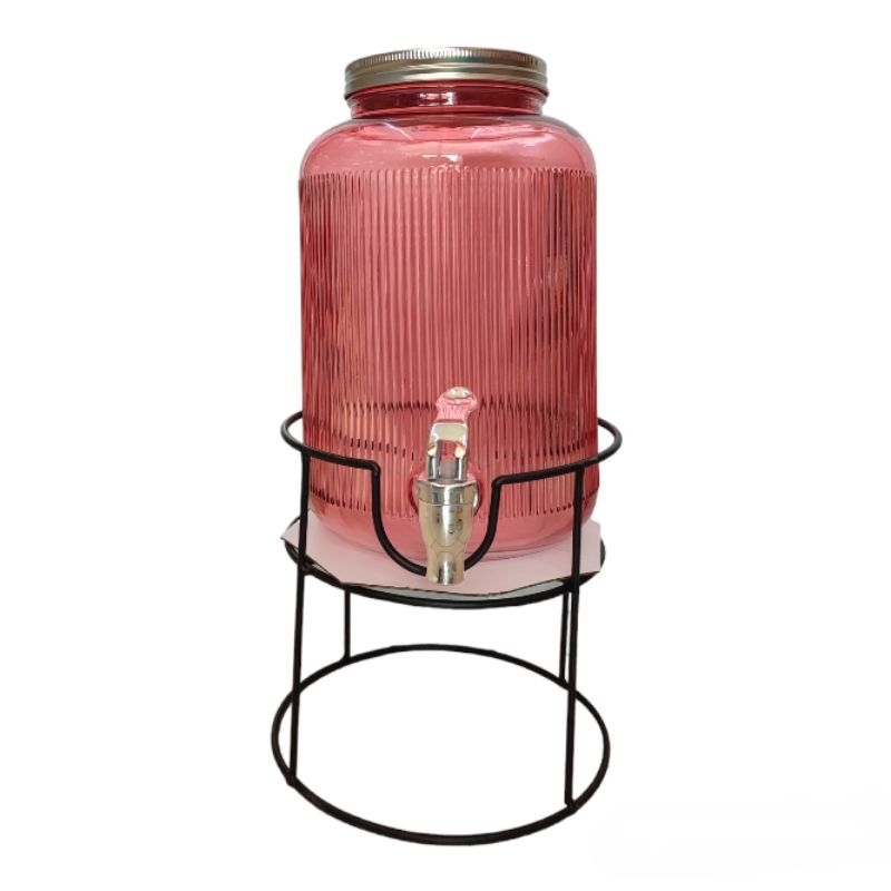 GLASS BEVERAGE DISPENSER WITH STAND SET / GLASS DISPENSER / BEKAS AIR ...