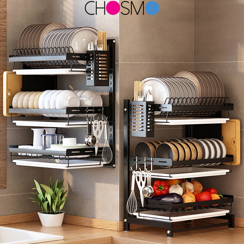 Stainless Steel Dish Rack Kitchen Rack Wall Mounted Rak Pinggan Rak ...