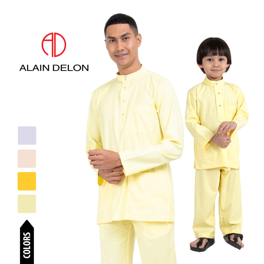 Alain Delon Baju Melayu Raya Cekak Musang Slim Fit Ayah/Anak Sedondon ...