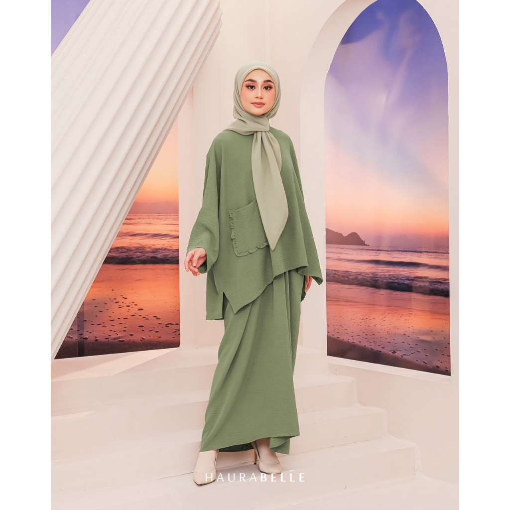 Hanan Kaftan by Haurabelle Baju Raya 2023 Loose Blouse with Instant ...