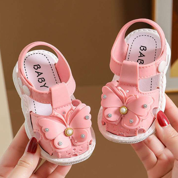 BSGSDC39 Kids Girls Butterfly Fashion Sandals Princess Round Toe Shoes ...
