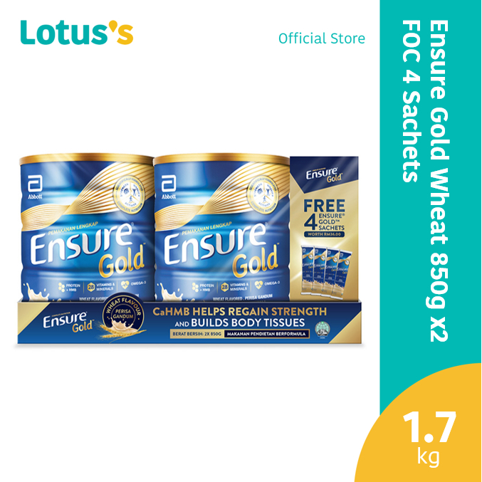 Ensure Gold Wheat 850g x 2 FOC 4 Sachets | Shopee Malaysia