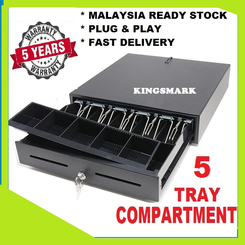 [ READY STOCK ] Heavy Duty Cash Drawer Box POS Register RJ-11 Key Lock ...