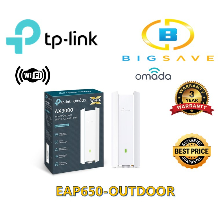 TP-LINK EAP650-OUTDOOR AX3000 INDOOR / OUTDOOR WIFI 6 ACCESS POINT ...