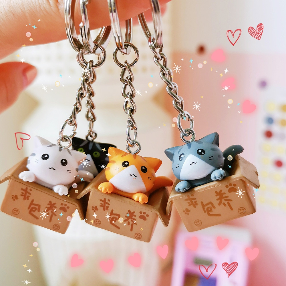 KC012 Creative Cute cute Cat Key Chain Has The Bell | Shopee Malaysia