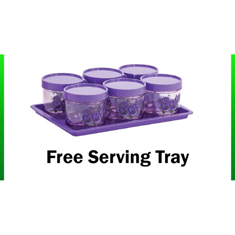 6 in 1 with Serving Plate Container /Bekas Kuih Raya / Botol Kuih ...