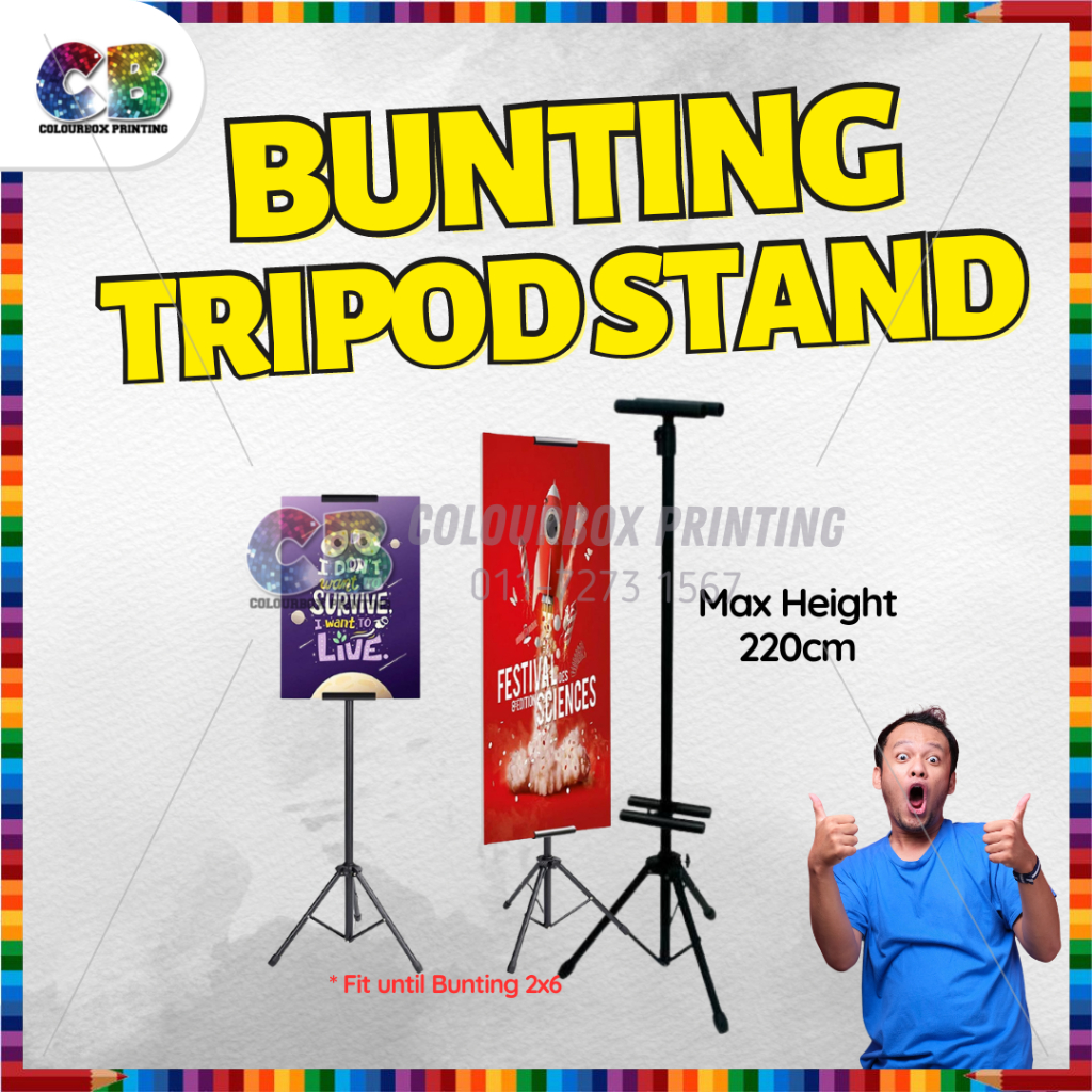 Tripod Bunting Display Stand T Double Sided Fit until Standard Bunting ...