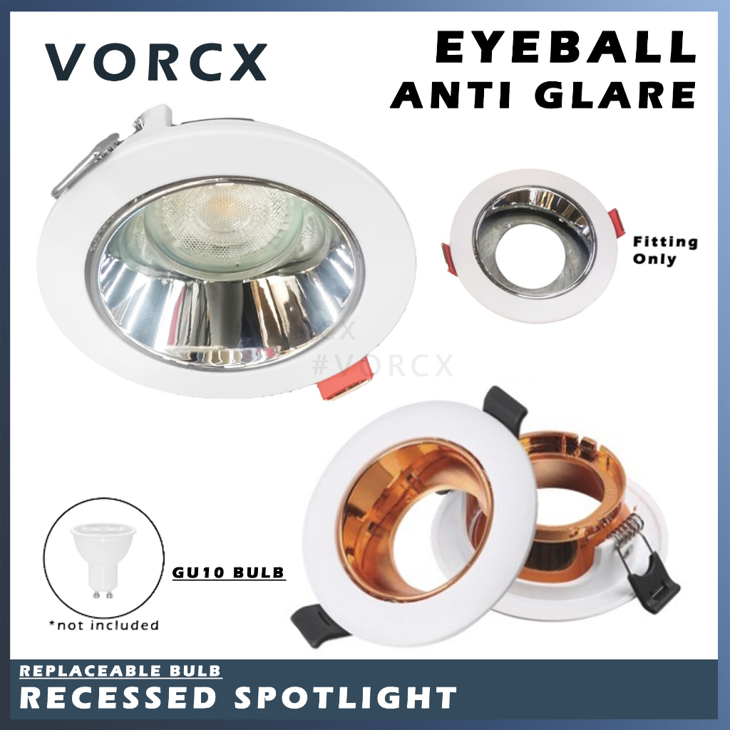 HA XJZ-RGU10-CASING Anti Glare Eyeball GU10 LED Recessed Downlight ...