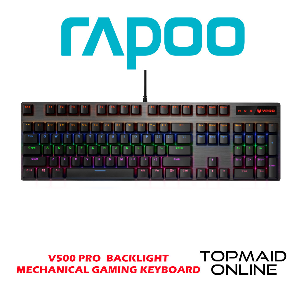 RAPOO GAMING V500 PRO MULTIMODE BLUE SWITCH MECHANICAL KEYBOARD | Shopee Malaysia