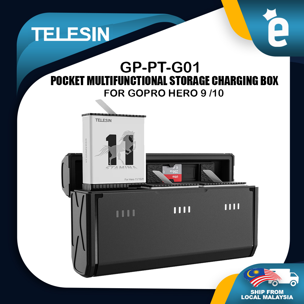TELESIN GP-PT-G01 Pocket Multifunctional Storage Charging Box for GoPro ...