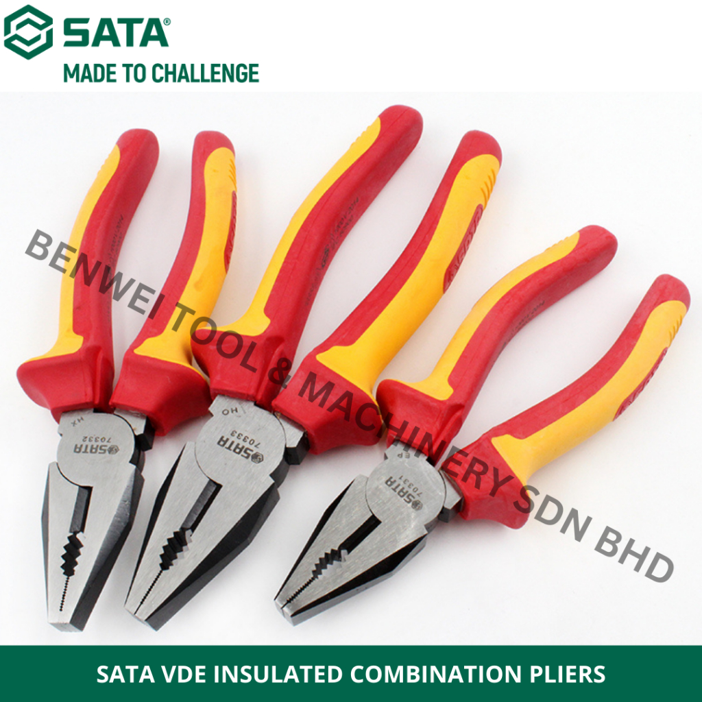 SATA VDE INSULATED COMBINATION PLIERS 6'' 7'' 8'' / ELECTRICAL ...
