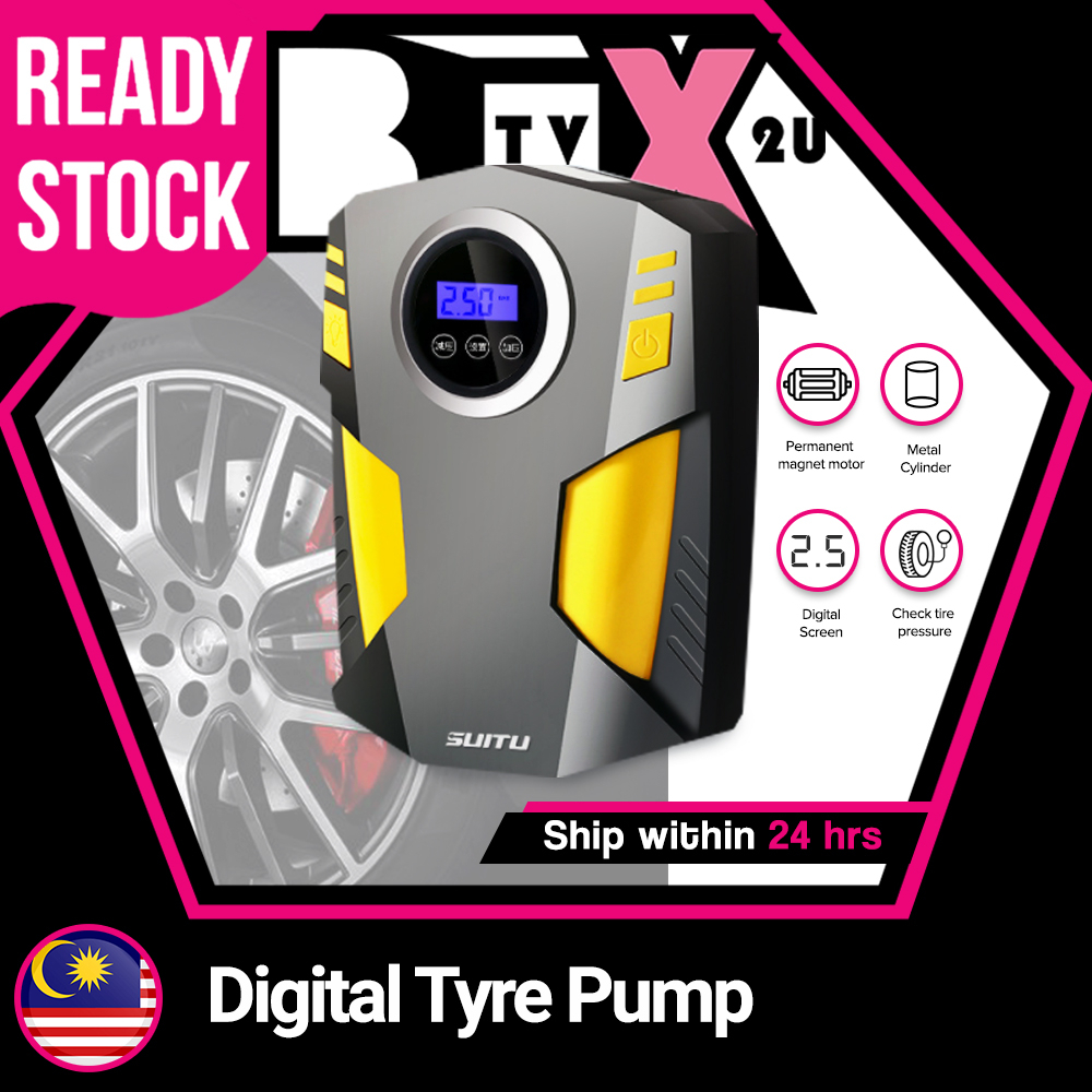 Electric Car Tyre Air Pump Air Compressor Portable Tayar Pump kereta ...