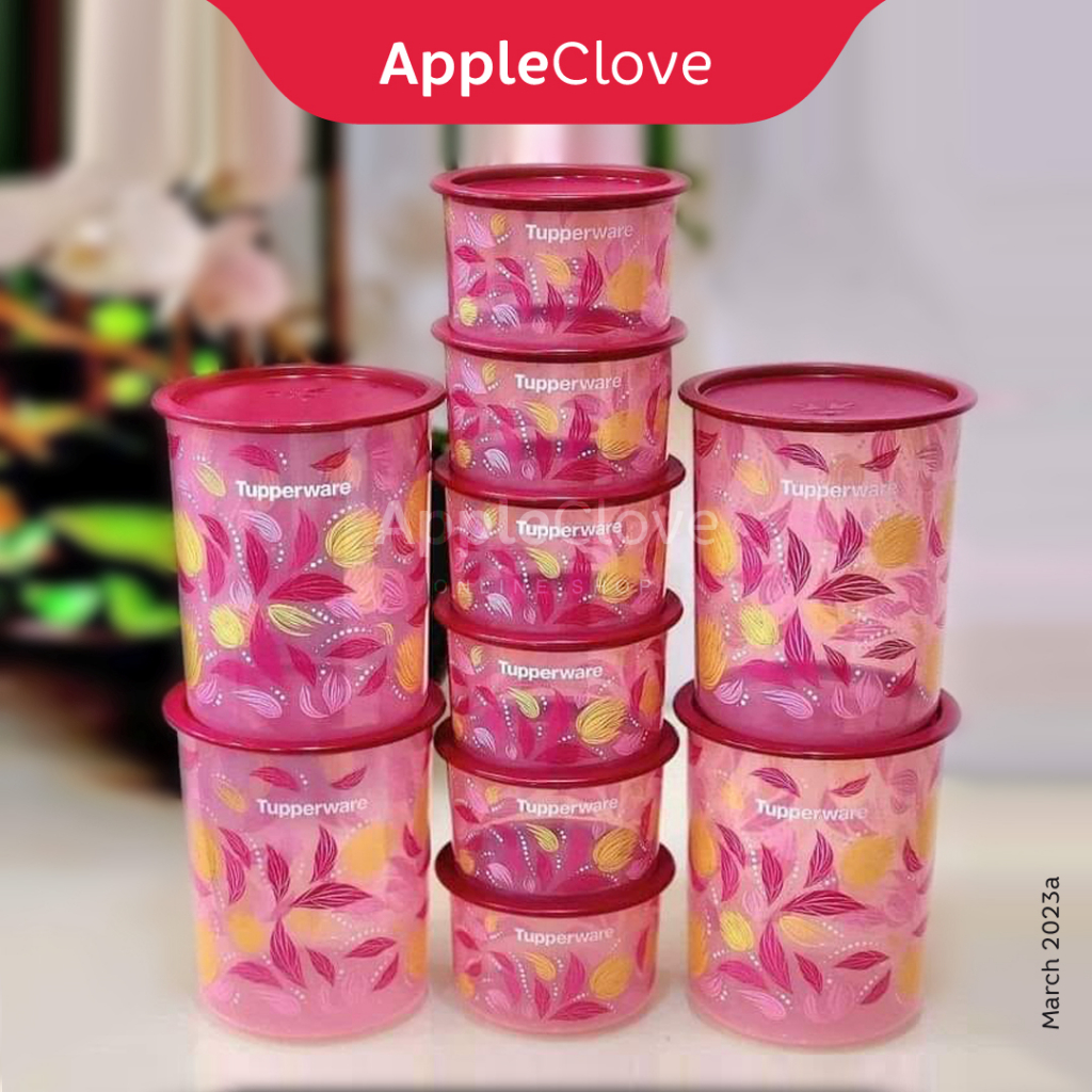 Tupperware Petalz One Touch Canister Small (4) 2.0L | Topper Junior (6) 600ml | Shopee Malaysia