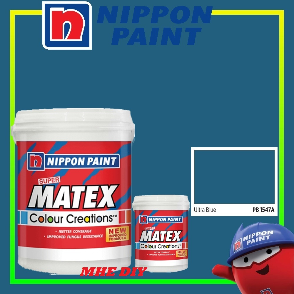 NIPPON PAINT 1L PB 1547 A ULTRA BLUE Interior Smooth Sheen / Matt ...