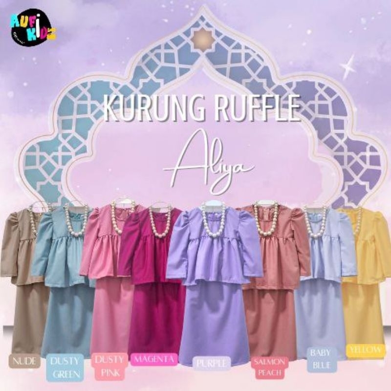 Baju kurung kanak-kanak kids kurung budak kurung ruffle kurung cotton ...
