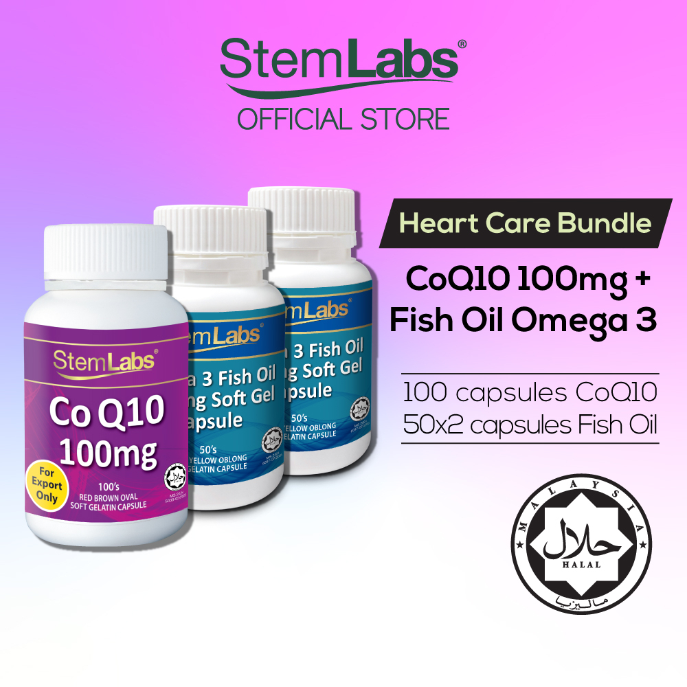 [Jakim Halal Heart Care Bundle] StemLabs CoQ10 100mg (100s) + Omega 3 ...