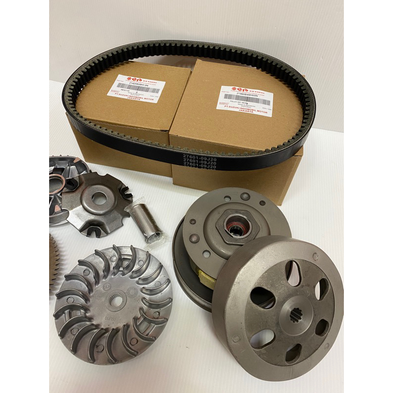 SUZUKI NEX110 AUTO PULLEY + BELT + MOVABLE ROLLER SET COMP FRONT PULLEY ...