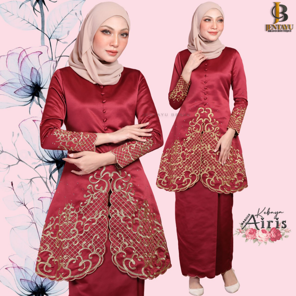 Baju Kebaya Moden Labuh Kebarung AIRIS NASUHA Baju Kurung Tunang Nikah ...