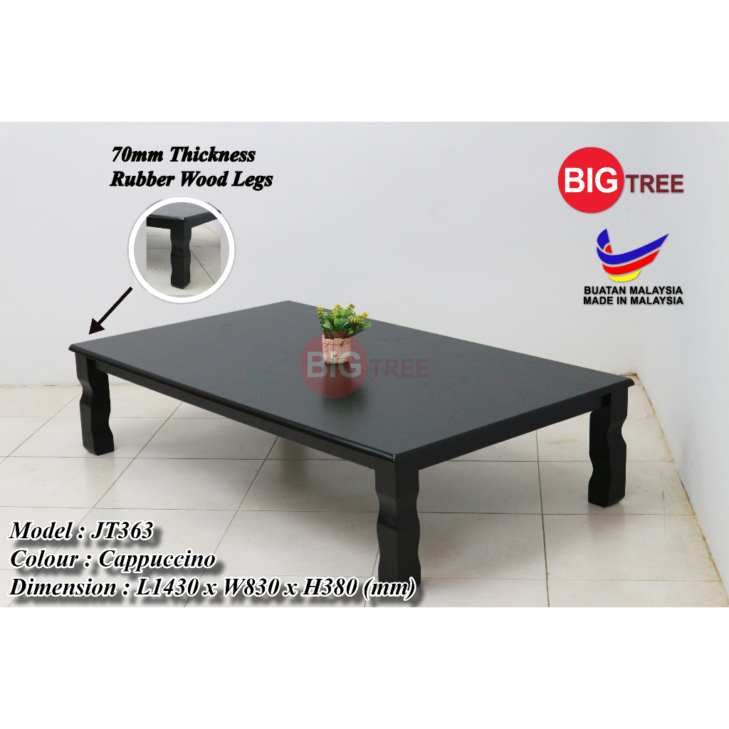 Big Tree Full Solid Rubber Wood Japanese Table / Full Solid Meja Jepun ...