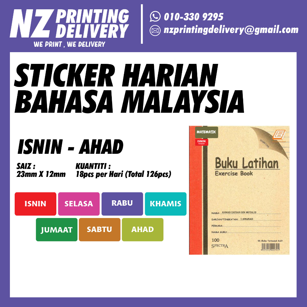 Pelekat Harian label sticker hari harian | Shopee Malaysia