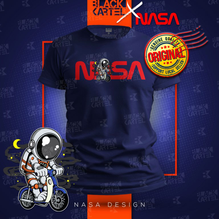 Ready Stock! [ BAJU / T SHIRT BLACK KARTEL NASA - BIKERS ] Astronaut ...