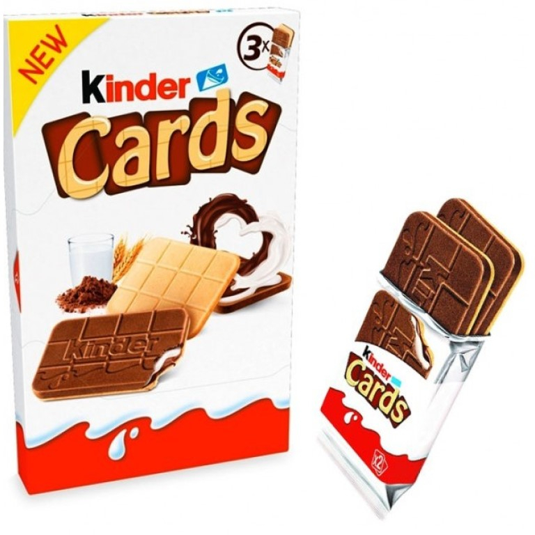Kinder Cards Crispy Wafer with milky chocolate filling T2x3 76.8g ...