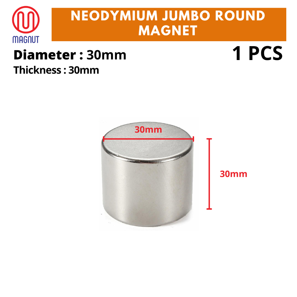 1pcs 30mm x 30mm Neodymium strong round magnet / SUPER STRONG MAGNET ...