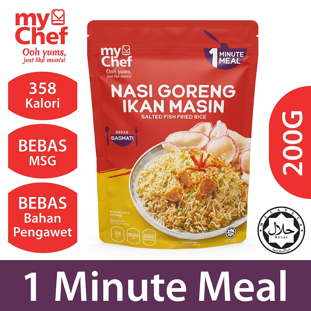 MYCHEF Halal Nasi Goreng Ikan Masin 200g | Makanan Ready To Eat ...