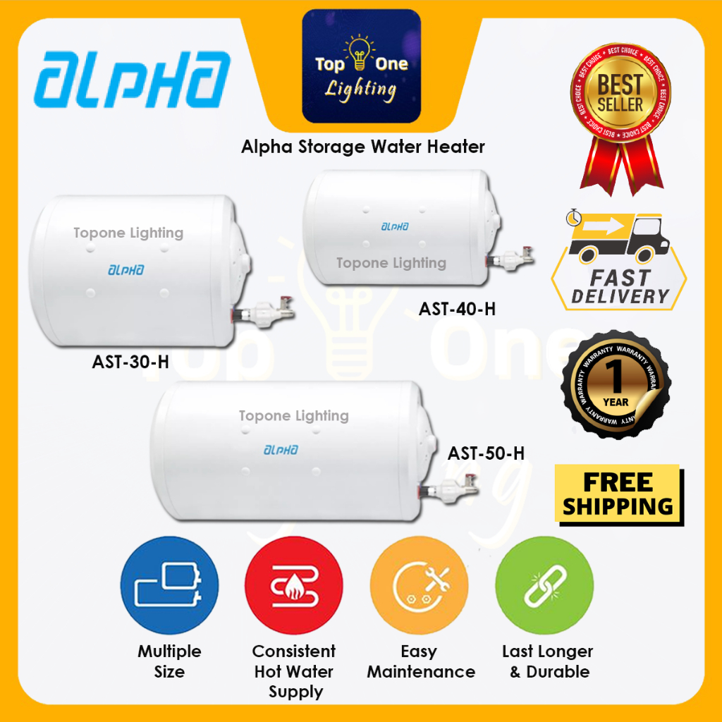 [Free Shipping] Alpha Storage Water Heater | AST-30-H AST-40-H AST-50-H (Home Shower Storage ...